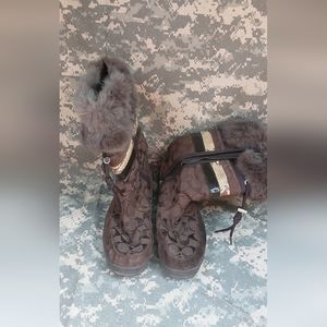 Coach | Shoes | Coach Fur Trimmed Lorena Boots Size 8 | Poshmark